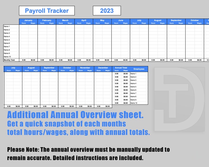 Payroll Tracker Spreadsheet: Small Business Google Sheets (PDF) - Etsy