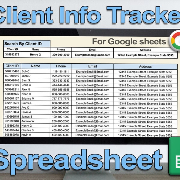 Client Tracking Google Sheets - Etsy