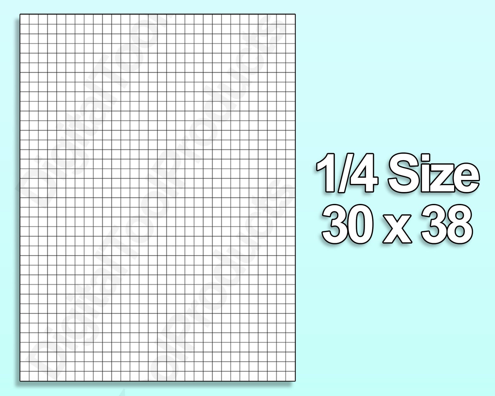 Graphing Paper | Printable PDF Package | 8 in X 10.5 in | 1/2, 1/4, 1/8 ...
