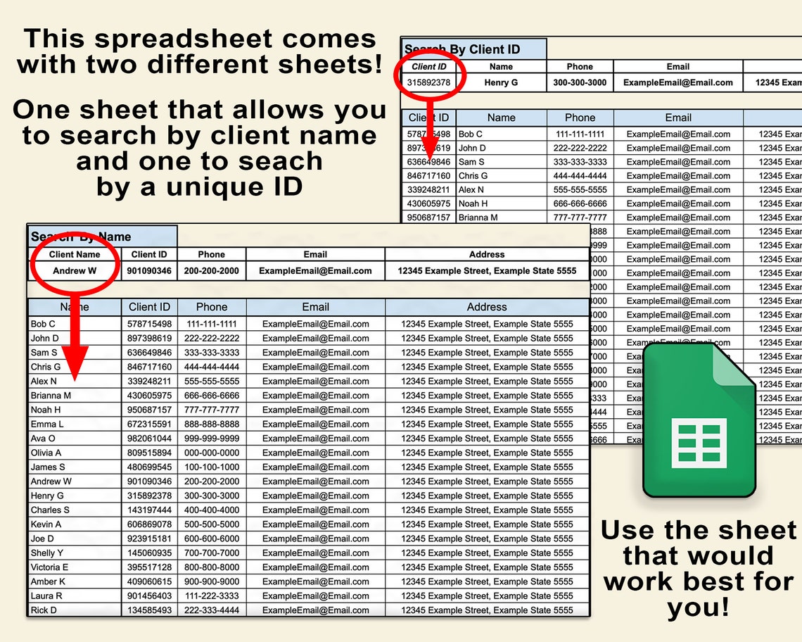 Client Info Tracker | Client/customer Tracker | Google Sheets ...