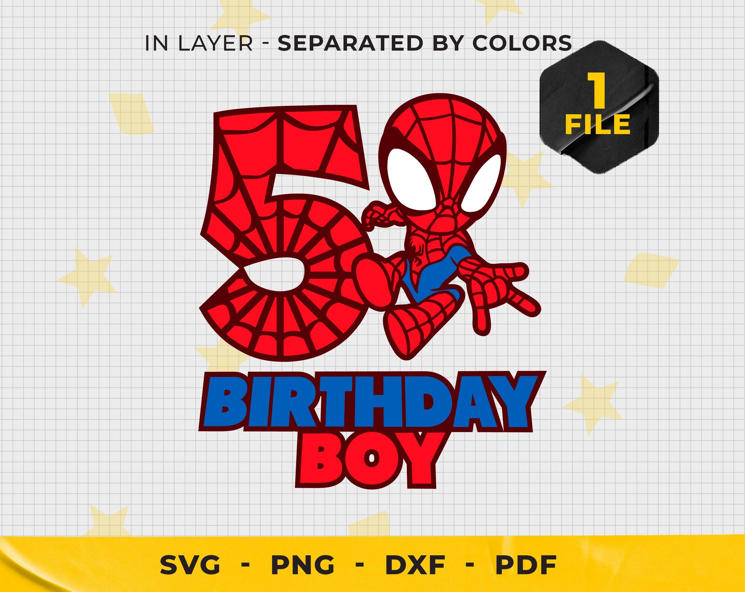Spiderman Svg, 5th Birthday Boy Svg, Birthday Svg, Birthday Clipart ...