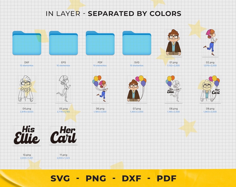 Ellie and Carl Svg, PNG, Up Movie SVG Bundle, Valentine's Day ...