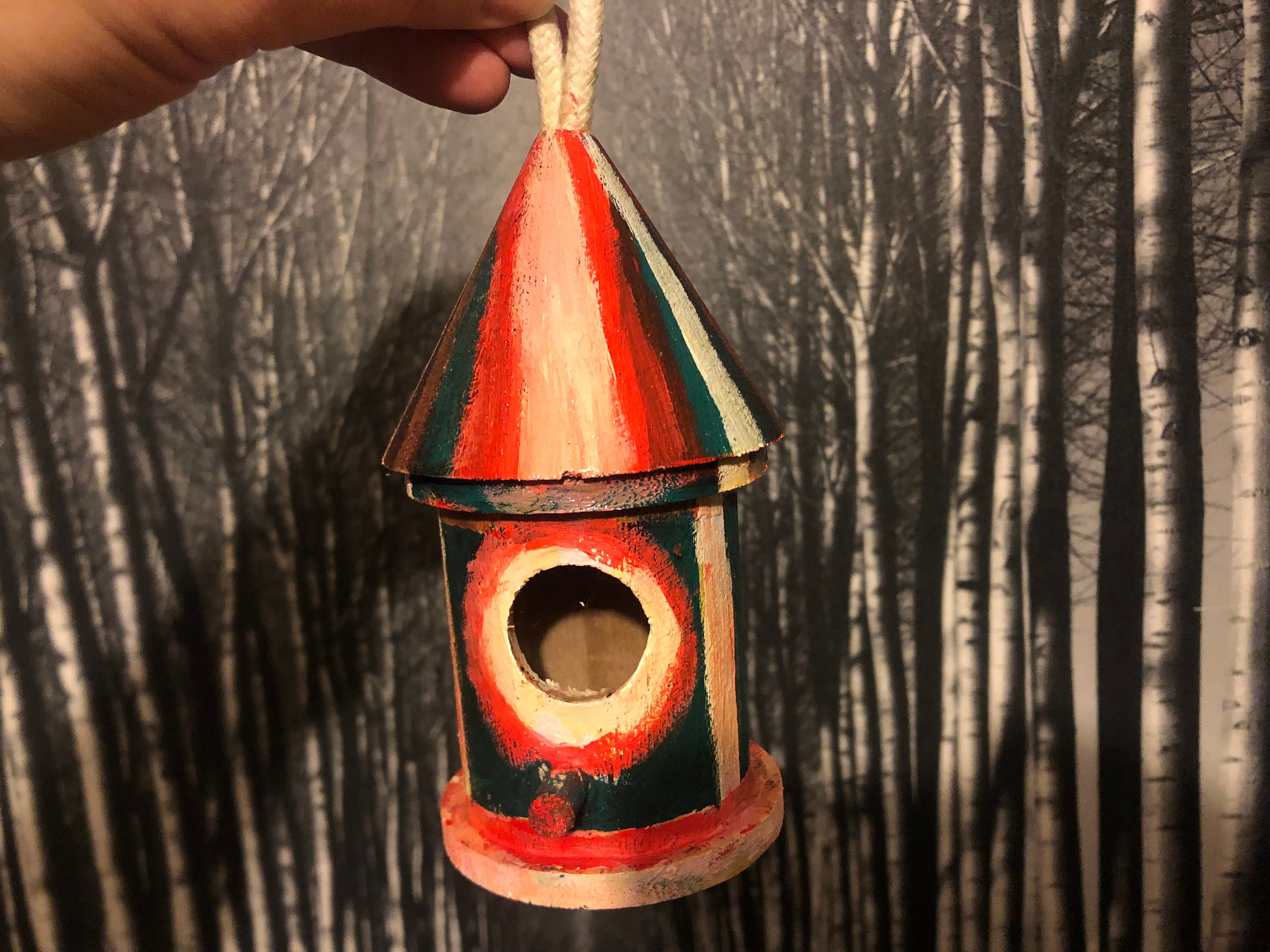 The Funky Birdhouse. Hand Painted. - Etsy