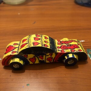 Heart Toy Car. Wooden Car. Hand Painted. Wooden Toy Car for Kids. - Etsy