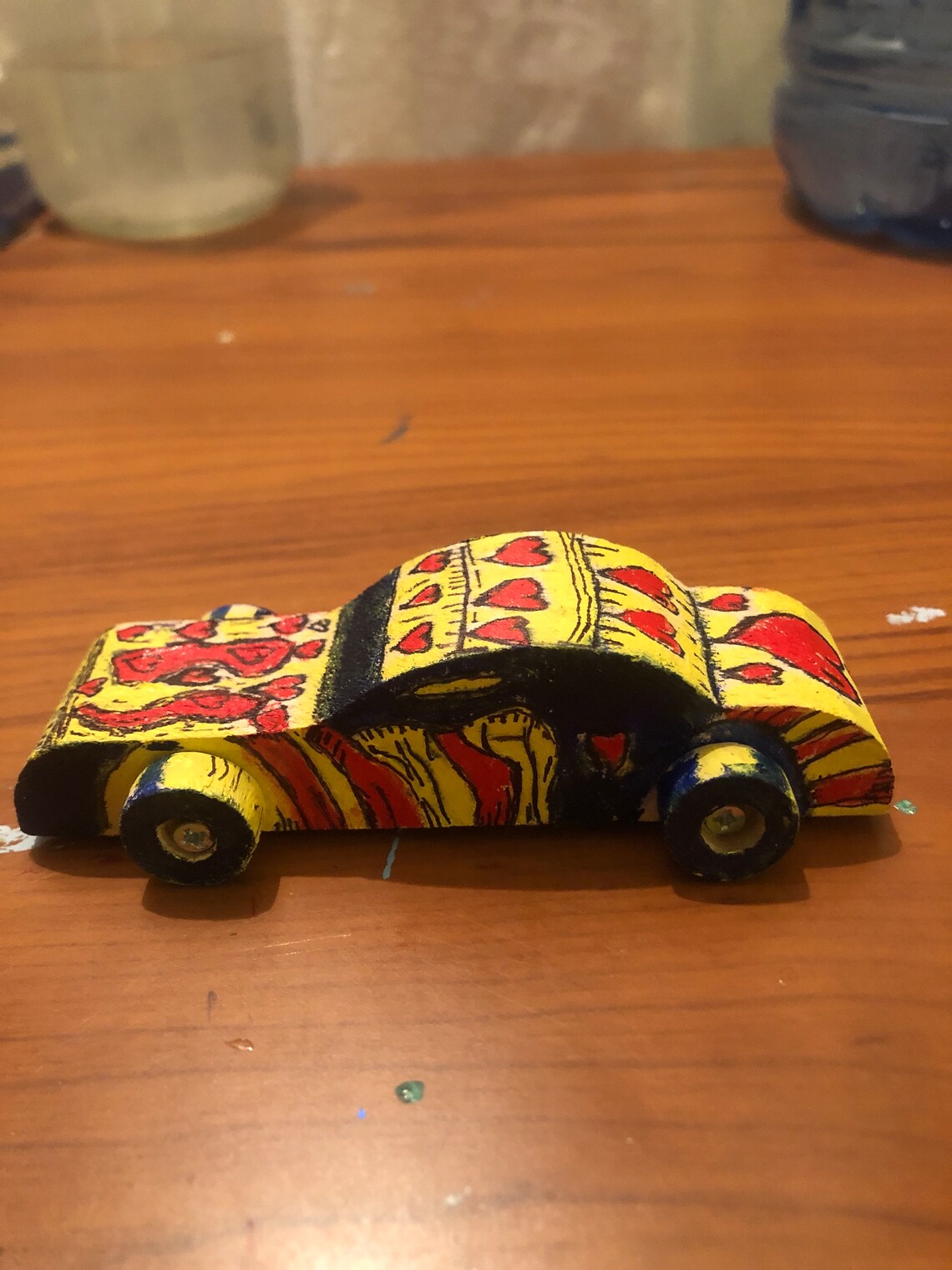 Heart Toy Car. Wooden Car. Hand Painted. Wooden Toy Car for Kids. - Etsy