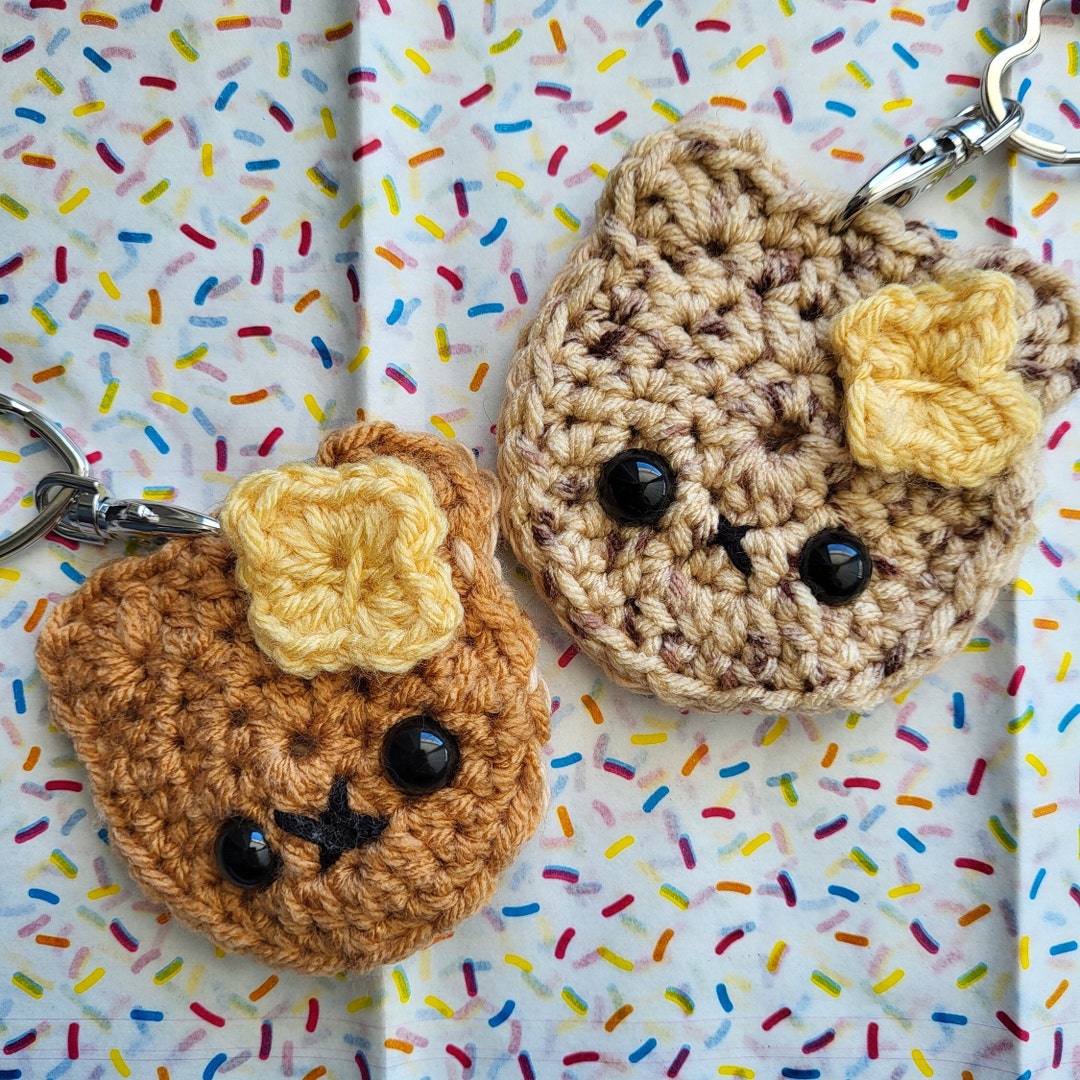 Crochet Bear Pancake Keychain - Etsy