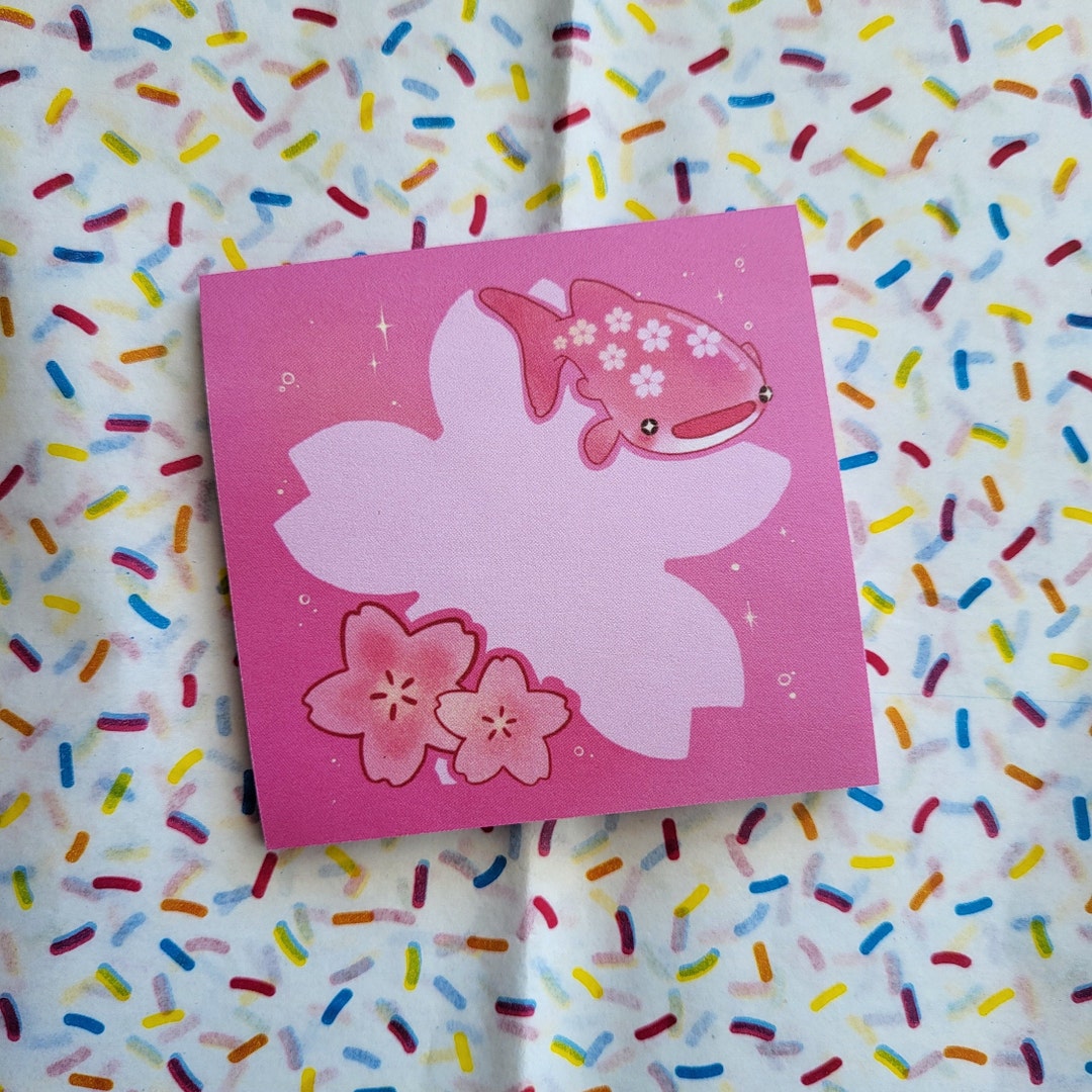 Sakura Whale Shark Sticky Notes - Etsy