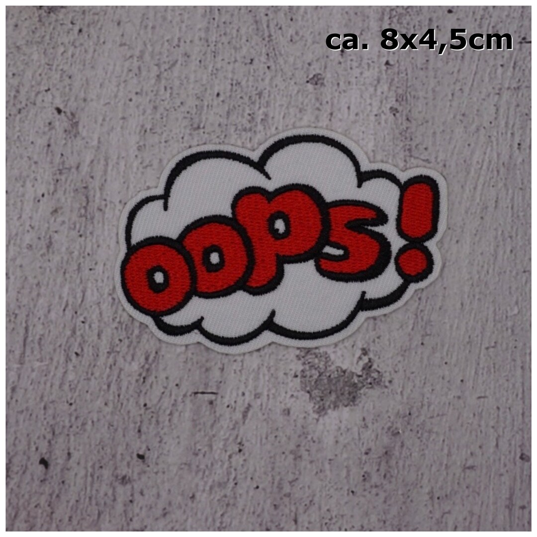 Oops Patch Label Patches Labels Iron-on Patches Applique Iron-on ...