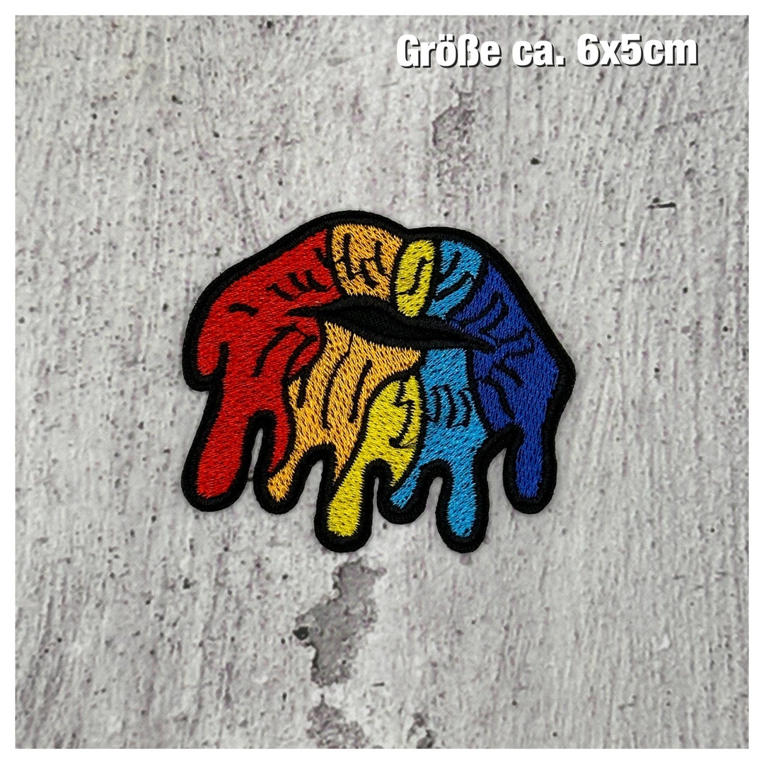 Rainbow Kissing Mouth Patch Label Patches Labels Iron-on Patches ...