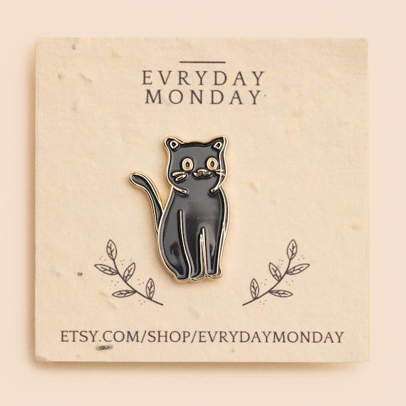Black Cat Enamel Pin Backpack Cute Pin Gifts for Her Cute Pins | Etsy