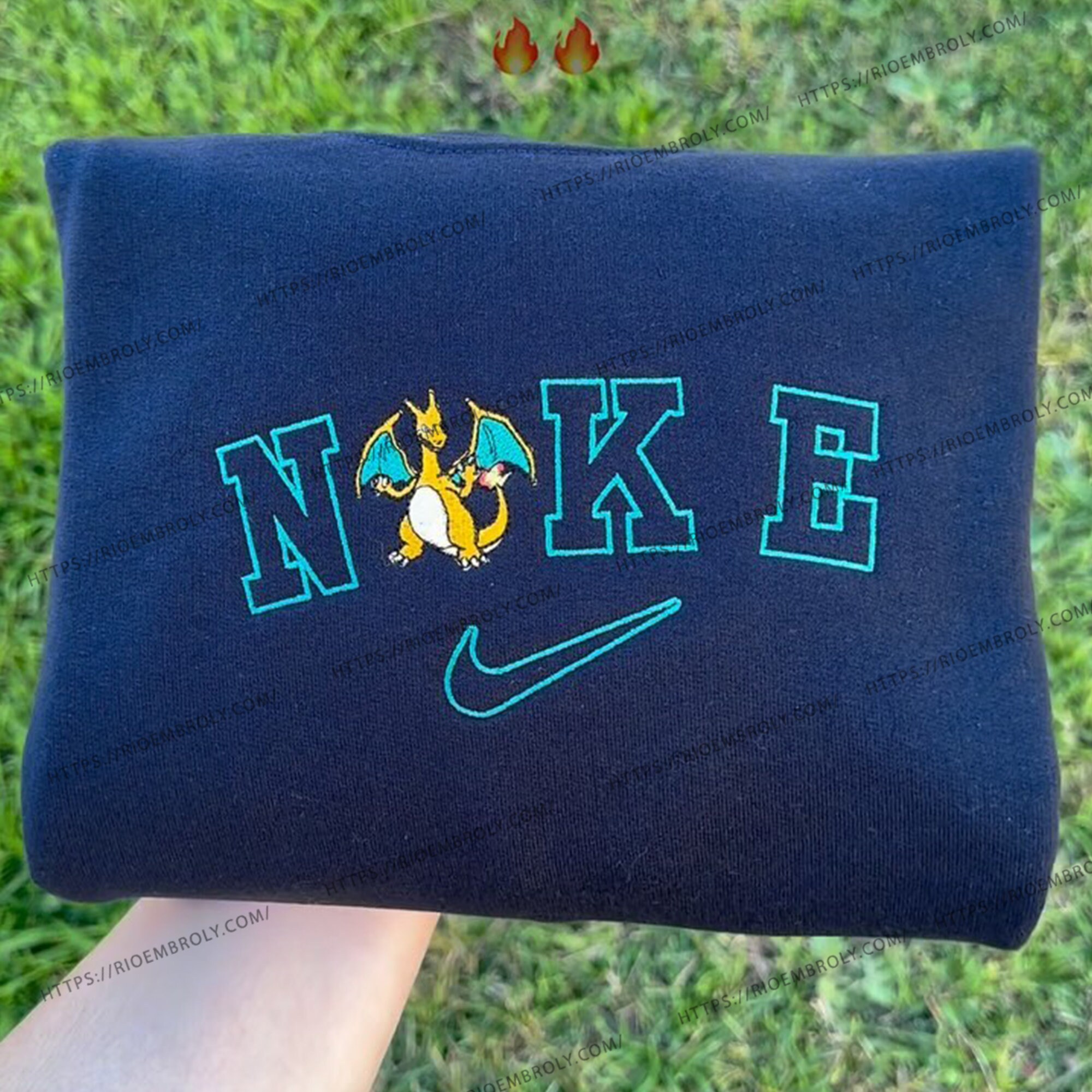 Pokemon Dragonite Embroidered Hoodie Pokemon Embroidered Sweatshirt ...