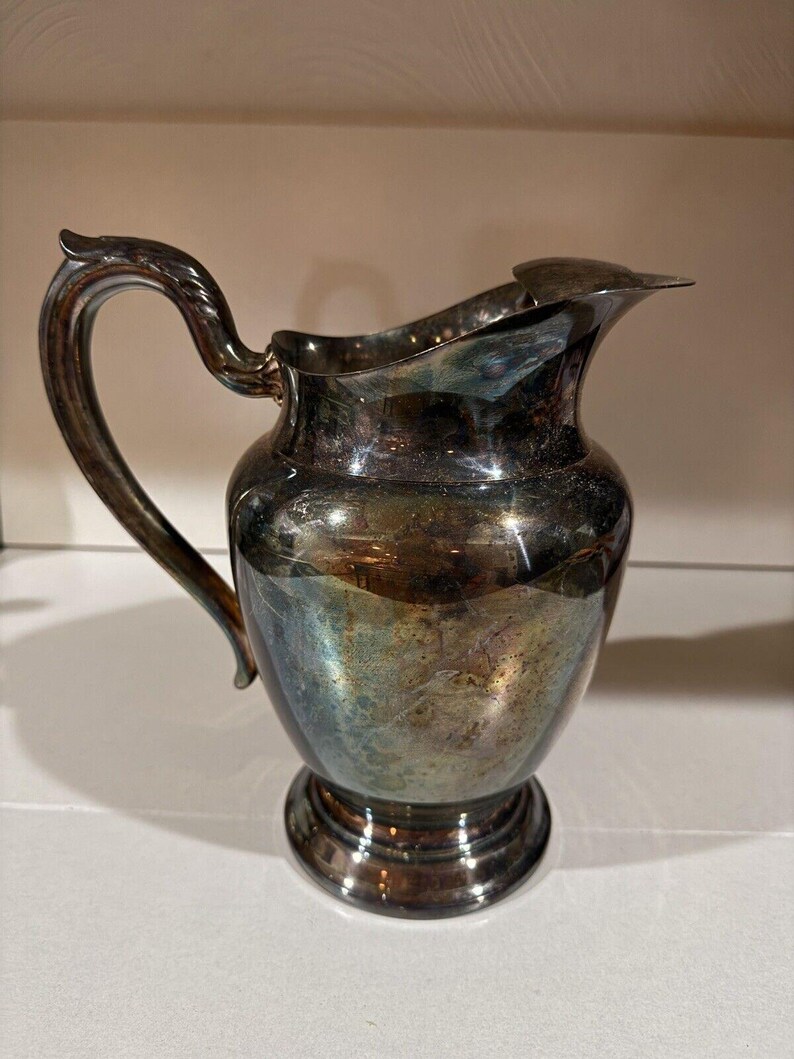 Vintage WM ROGERS Silver Plated Water Pitcher Heavily Tarnished - Etsy