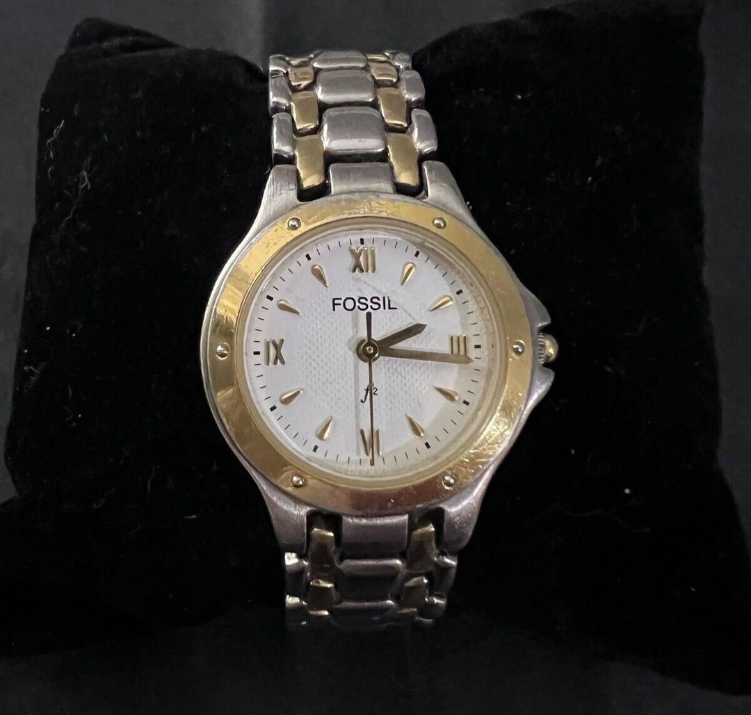 Fossil F2 Women's White Dial Watch Two Tone ES8812- Untested - Etsy