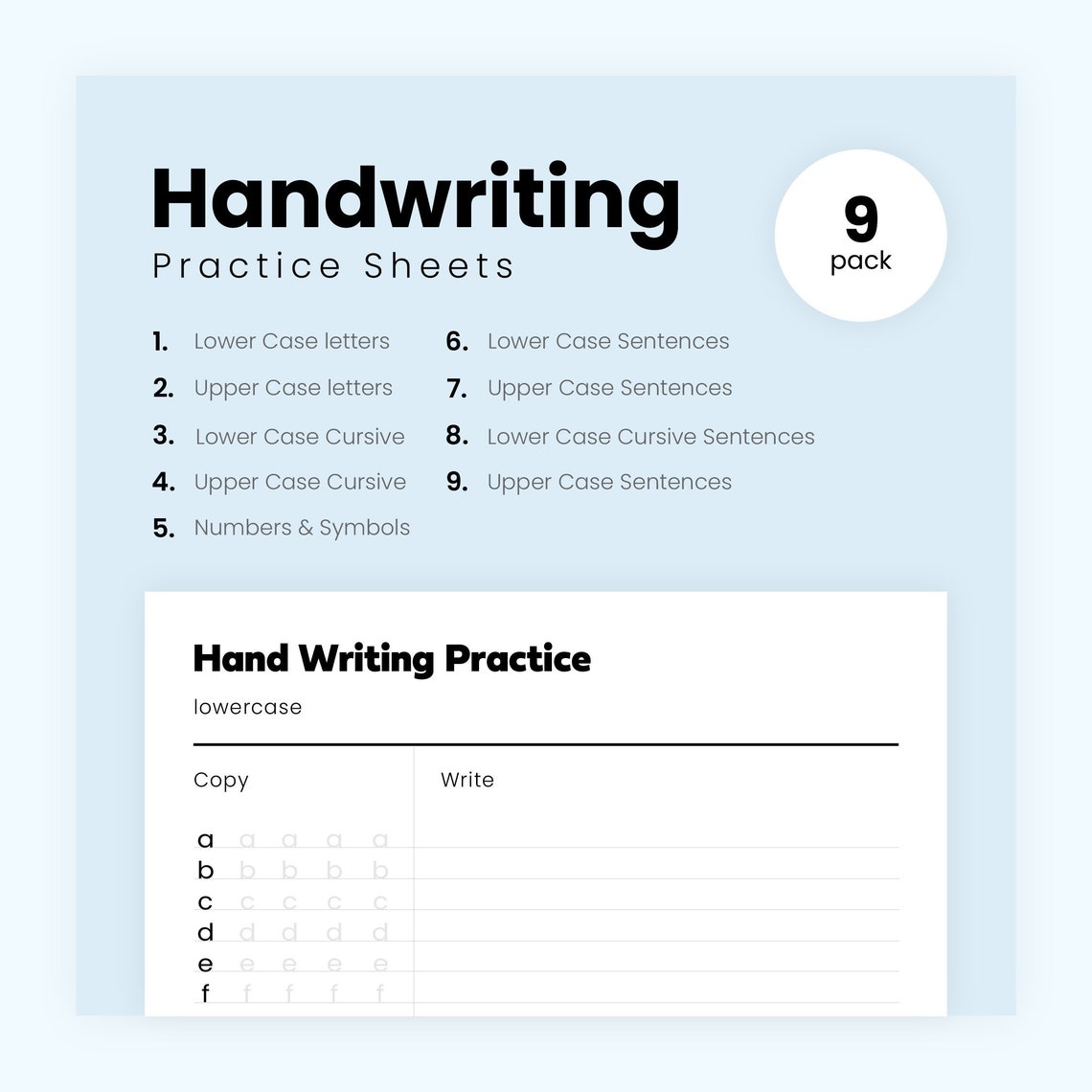 Complete Handwriting Practice Printables Kit, Handwriting Worksheets ...