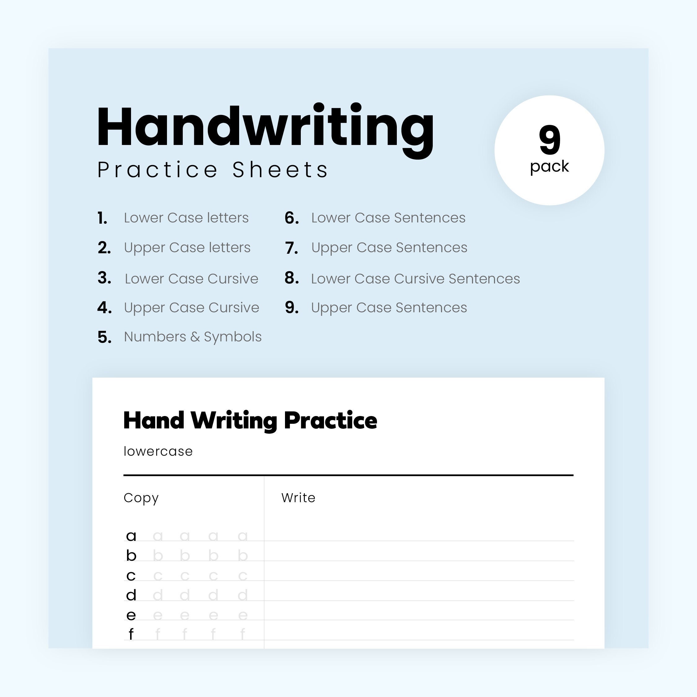 Complete Handwriting Practice Printables Kit, Handwriting Worksheets ...