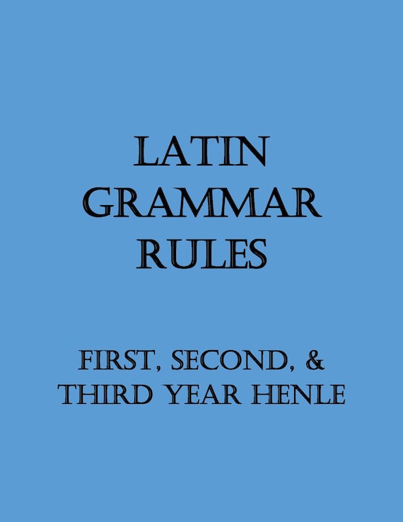 Latin Grammar Rules Booklet first Second & Third Year - Etsy