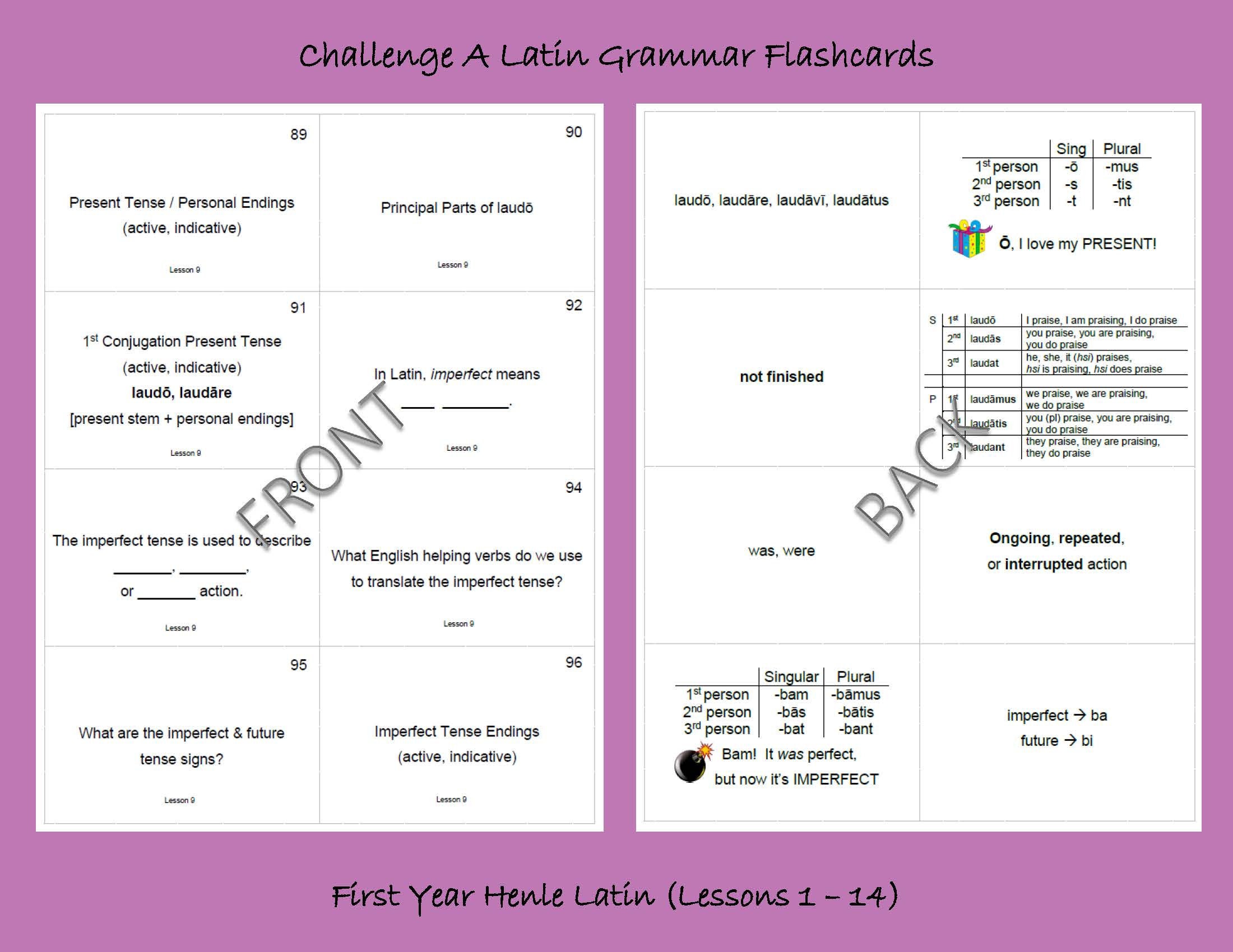 Challenge A Henle Latin Grammar Rules Flashcards set 1 - Etsy