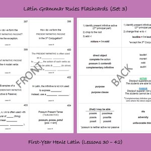 Henle Latin Grammar Rules Flashcards Bundle (sets 1-3) - Etsy