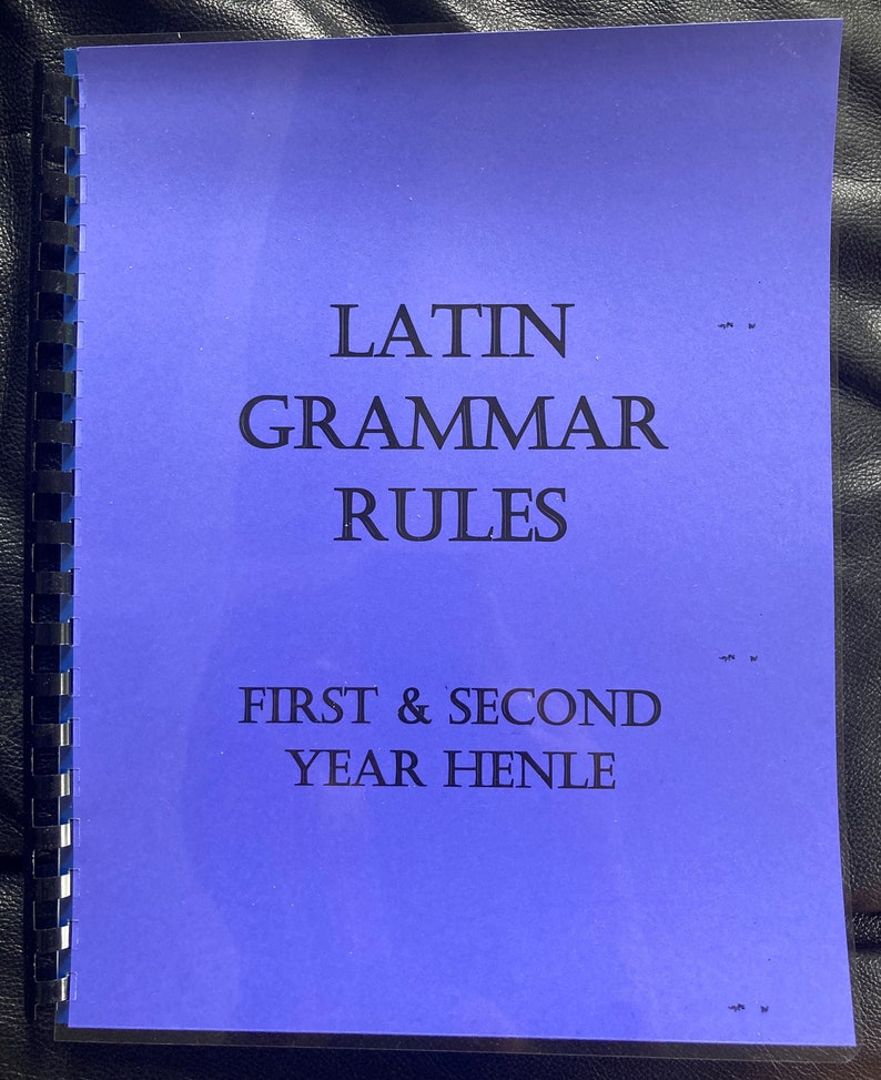 Latin Grammar Rules Booklet first & Second Year Henle - Etsy