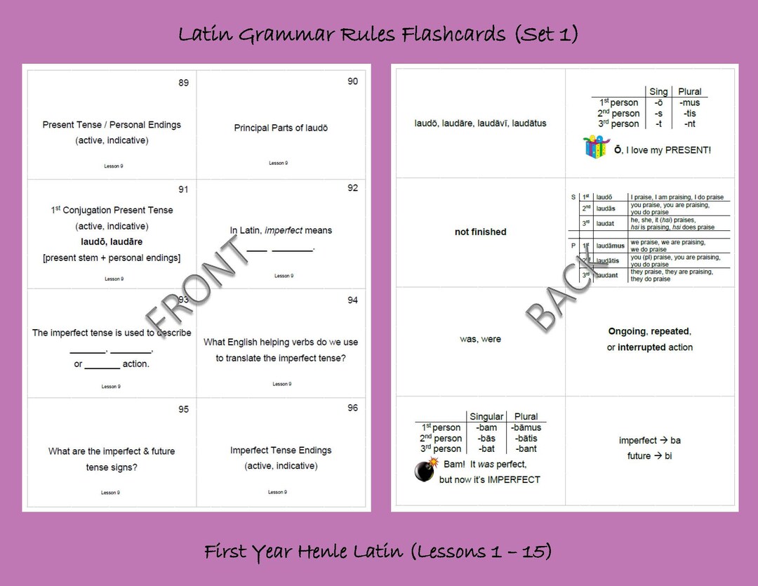 Henle Latin Grammar Rules Flashcards Bundle (sets 1-3) - Etsy