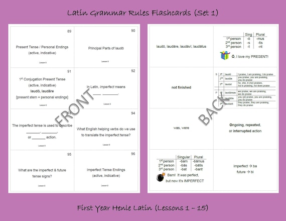 Henle Latin Grammar Rules Flashcards Bundle sets 1-3 - Etsy