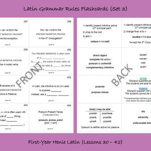 Challenge I Henle Latin Grammar Rules Flashcards (set 3) - Etsy