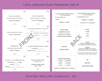 Challenge A Henle Latin Grammar Rules Flashcards set 1 - Etsy