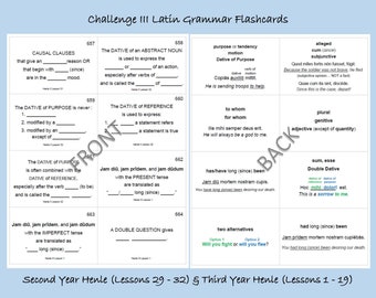 Henle Latin Third Year Vocabulary Flashcards Classical - Etsy