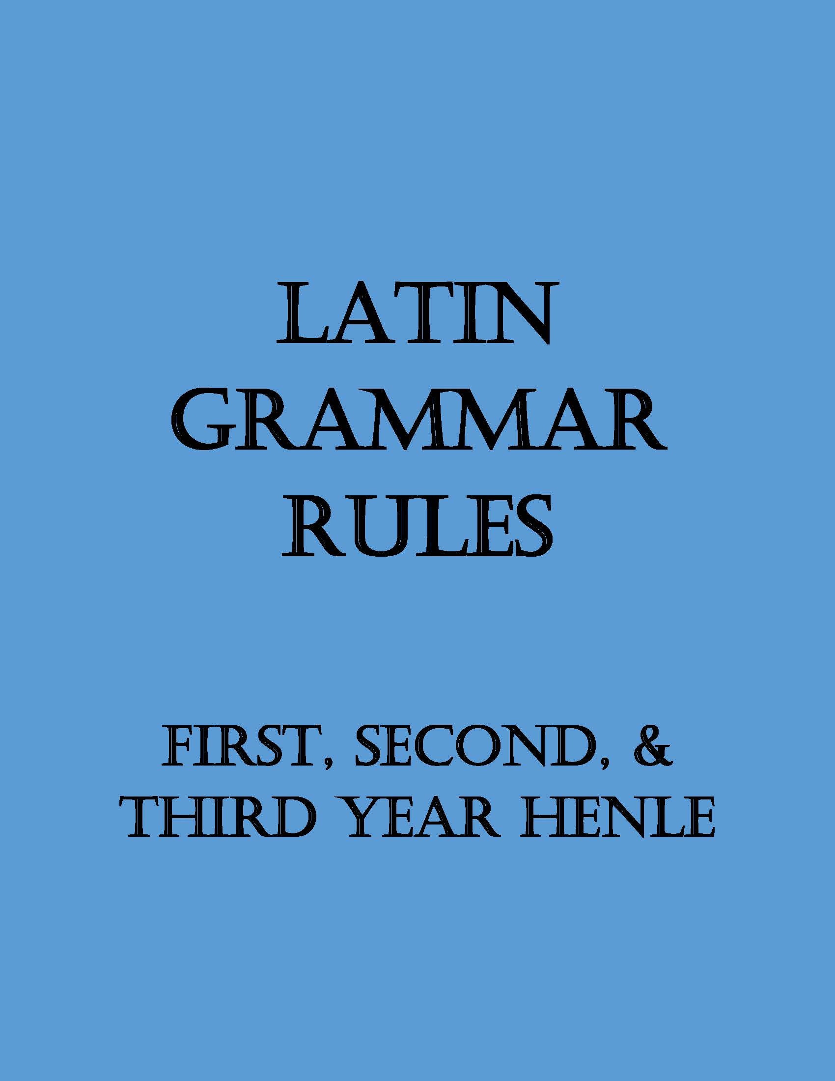 Third-year Henle Add-on for Latin Grammar Rules Booklet - Etsy