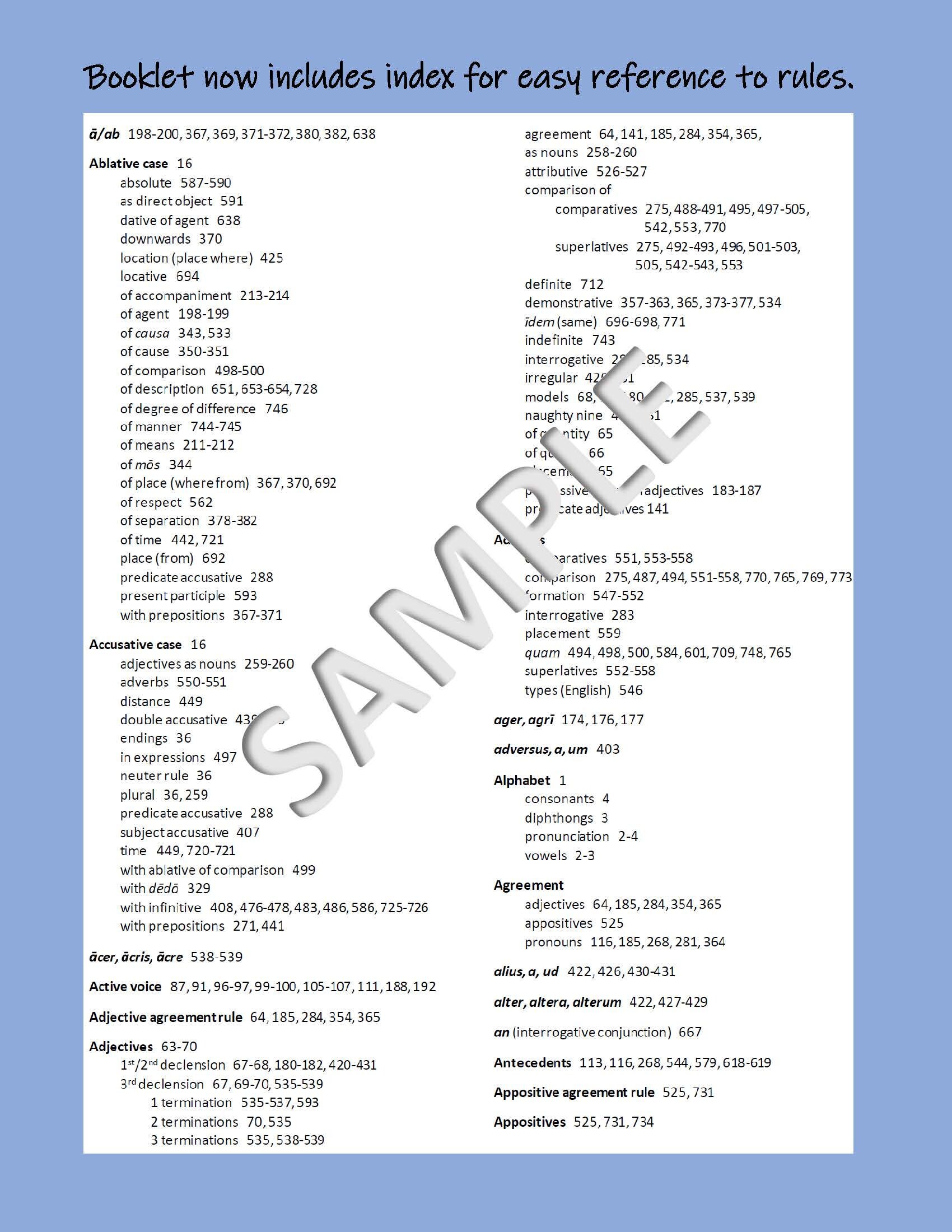 Latin Grammar Rules Booklet (first, Second, & Third Year Henle) With ...