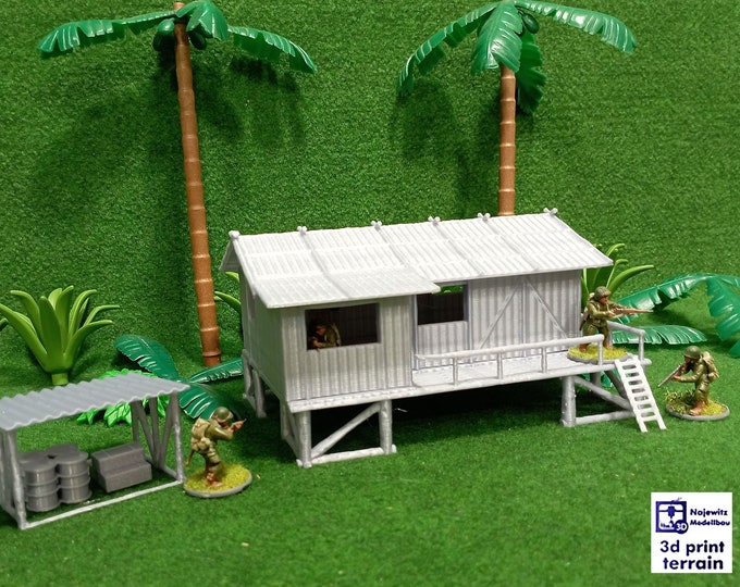 Jungle Outpost - 3D Printed Terrain WWII & Diorama for Your Favourtie ...