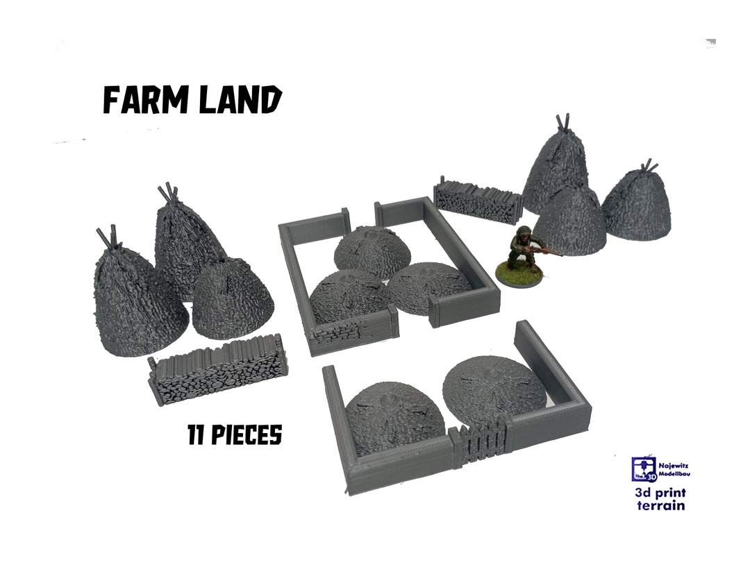 Farm Land Terrain Set - Available in 15mm, H0, 20mm, 28mm, 32mm, 35mm ...
