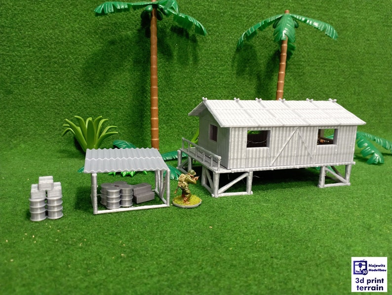 Jungle Outpost - 3D Printed Terrain WWII & Diorama for Your Favourtie ...