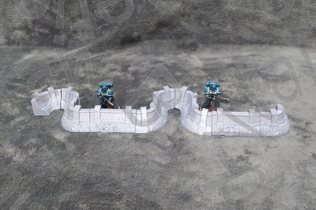 Modular Wall 3D Printed Terrain Model for Tabletop Wargames, Warhammer ...