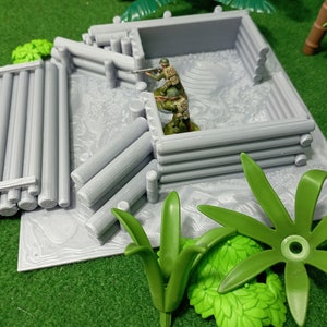 Log Bunker, Japaneses Defenses - 3D Printed Terrain WWII & Diorama for ...