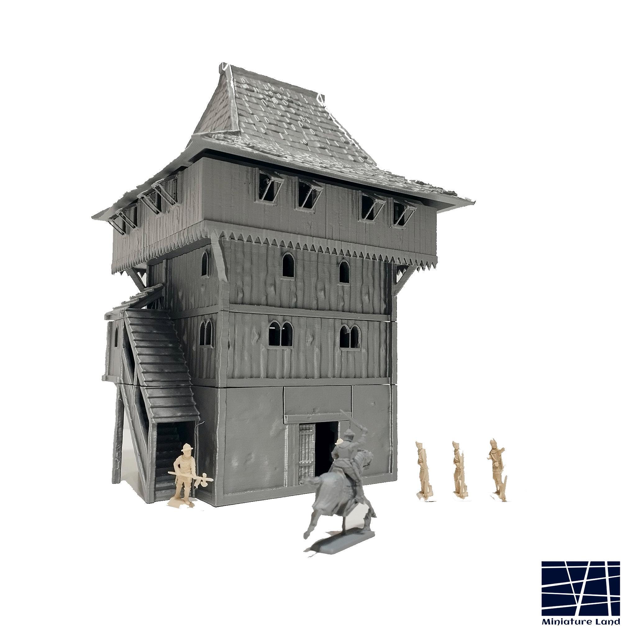Wooden Keep - Castle Diorama - Wargame Terrain - Castle & City Walls ...