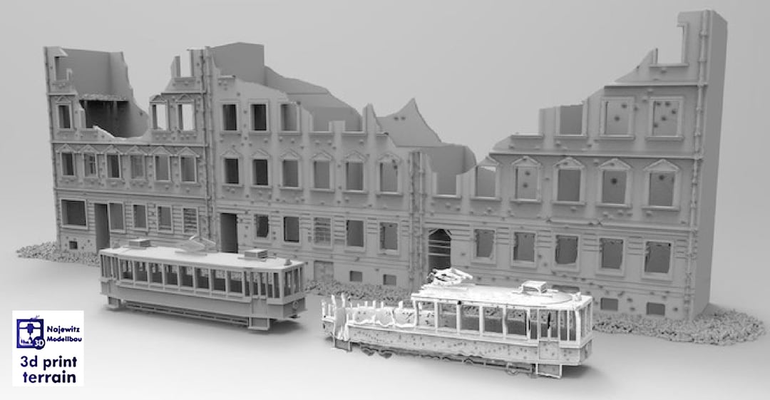Berlin Houses Destroyed Tram, Western Front WWII Available in 15mm/h0 ...