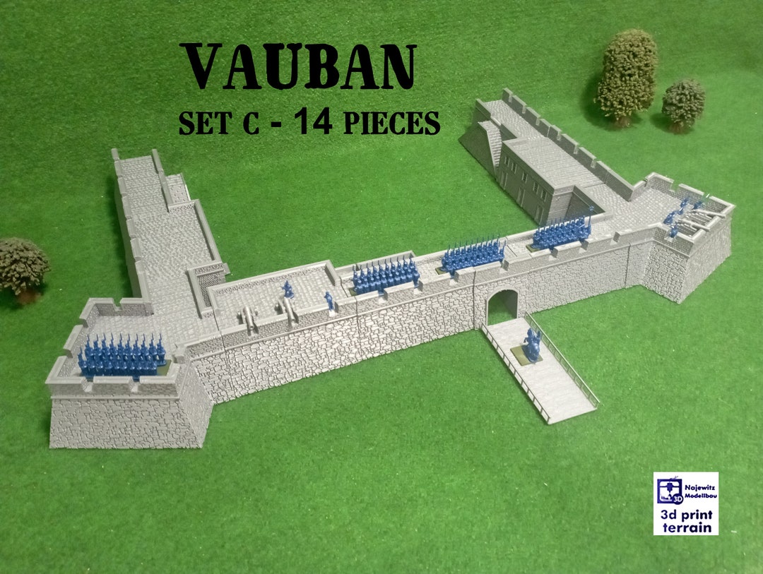 Vauban, Set C Printed Terrain Model for Tabletop Wargames, Historical Secenics, 3D Printed ...