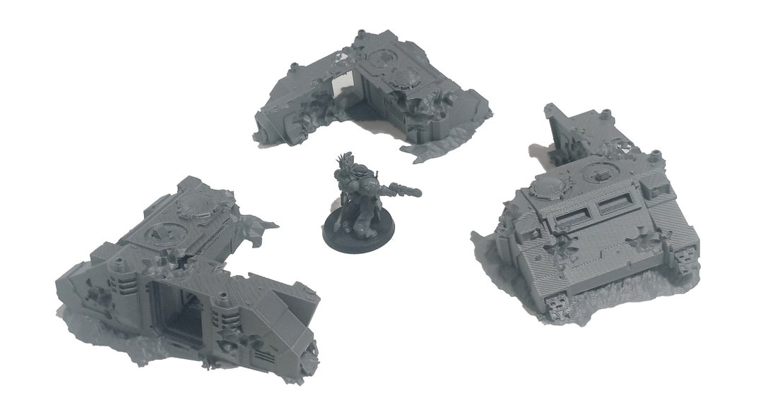 Rhino Destroyed - Available 3 Sets, Scatter Terrain 30K, Vehicle ...
