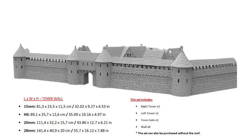 Medieval Town Wall Style C/D - Medieval Tabletop and Modeling, Diorama ...