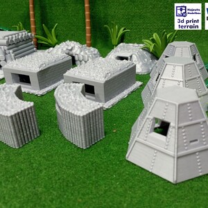 WWII Pacific Terrain Collection 3 - Set of Bunkers, 3D Printed Terrain ...