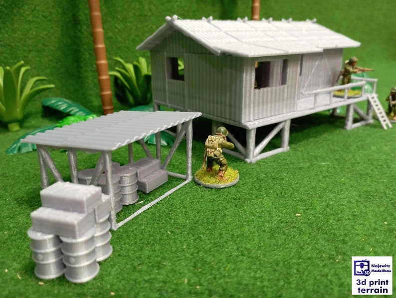 Jungle Outpost - 3D Printed Terrain WWII & Diorama for Your Favourtie ...