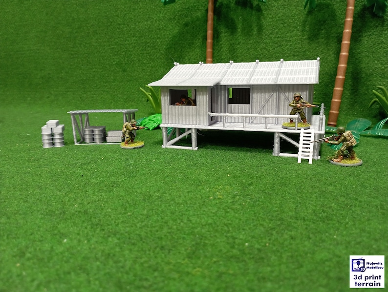 Jungle Outpost - 3D Printed Terrain WWII & Diorama for Your Favourtie ...
