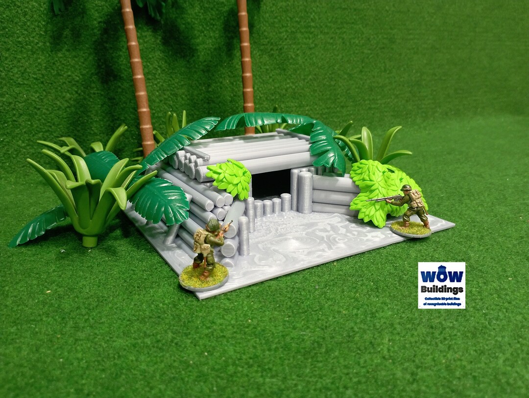 Log Bunker, Japaneses Defenses - 3D Printed Terrain WWII & Diorama for ...