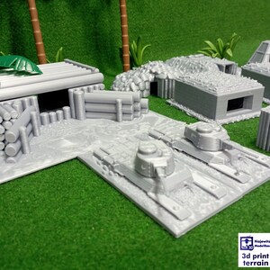 WWII Pacific Terrain Collection 3 - Set of Bunkers, 3D Printed Terrain ...