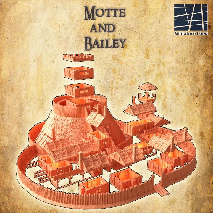 Motte and Bailey - Medieval / Dark Ages, Available in 15mm,h0,20mm,28mm ...