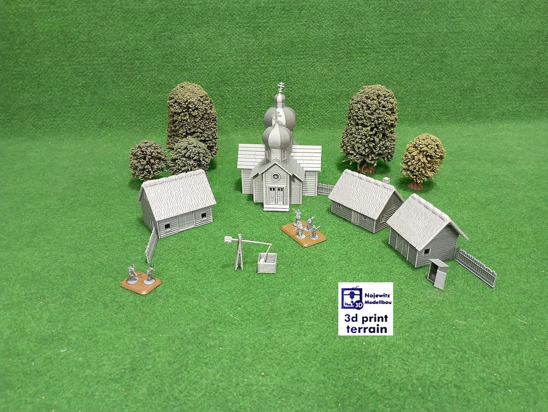Farmstead and Orthdox Church, Russian Village Terrain for Your Tabletop ...