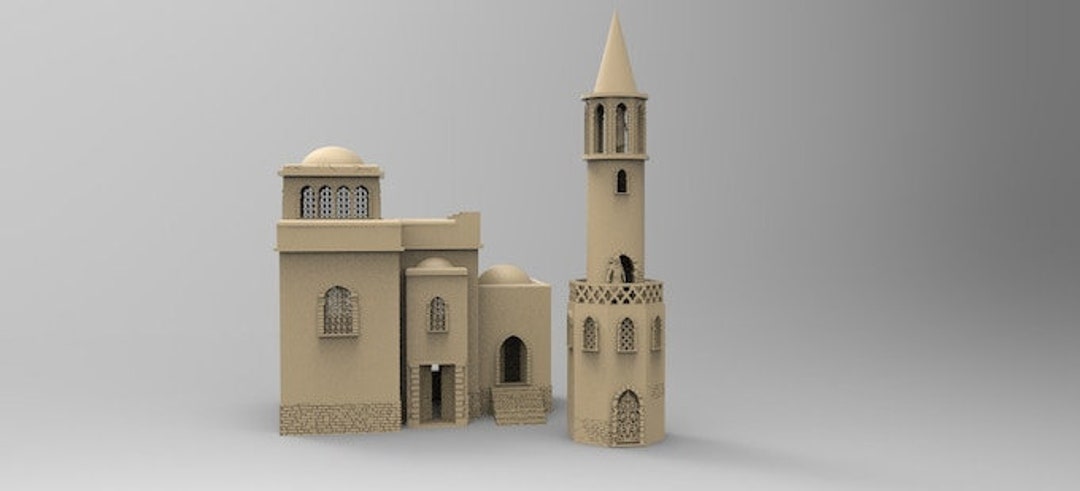Sacred Building + Tower - Medieval Tabletop and Modeling, Diorama Model ...
