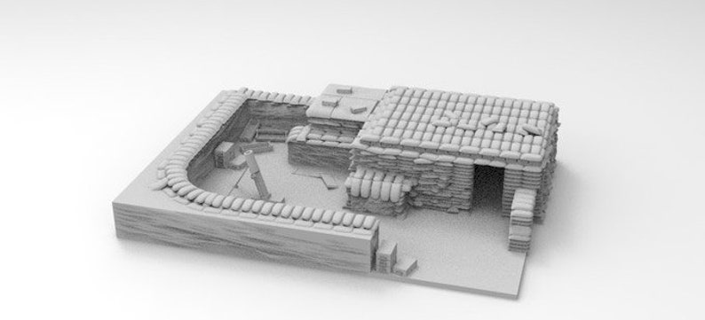 Mortar Pit, US Camp - Vietnam War, Available in 15mm/h0/20mm/28mm/35mm ...