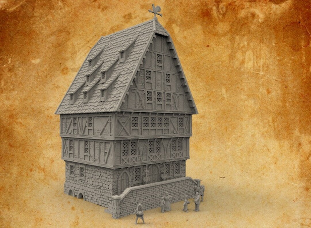 Town Hall Medieval Tabletop and Modeling, Diorama Model Medieval ...